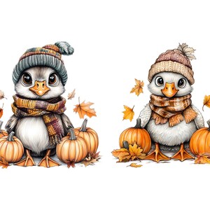 Autumn Goose Clipart, 14 JPG, Cute Fall Clip Art, Paper Crafting, Card ...