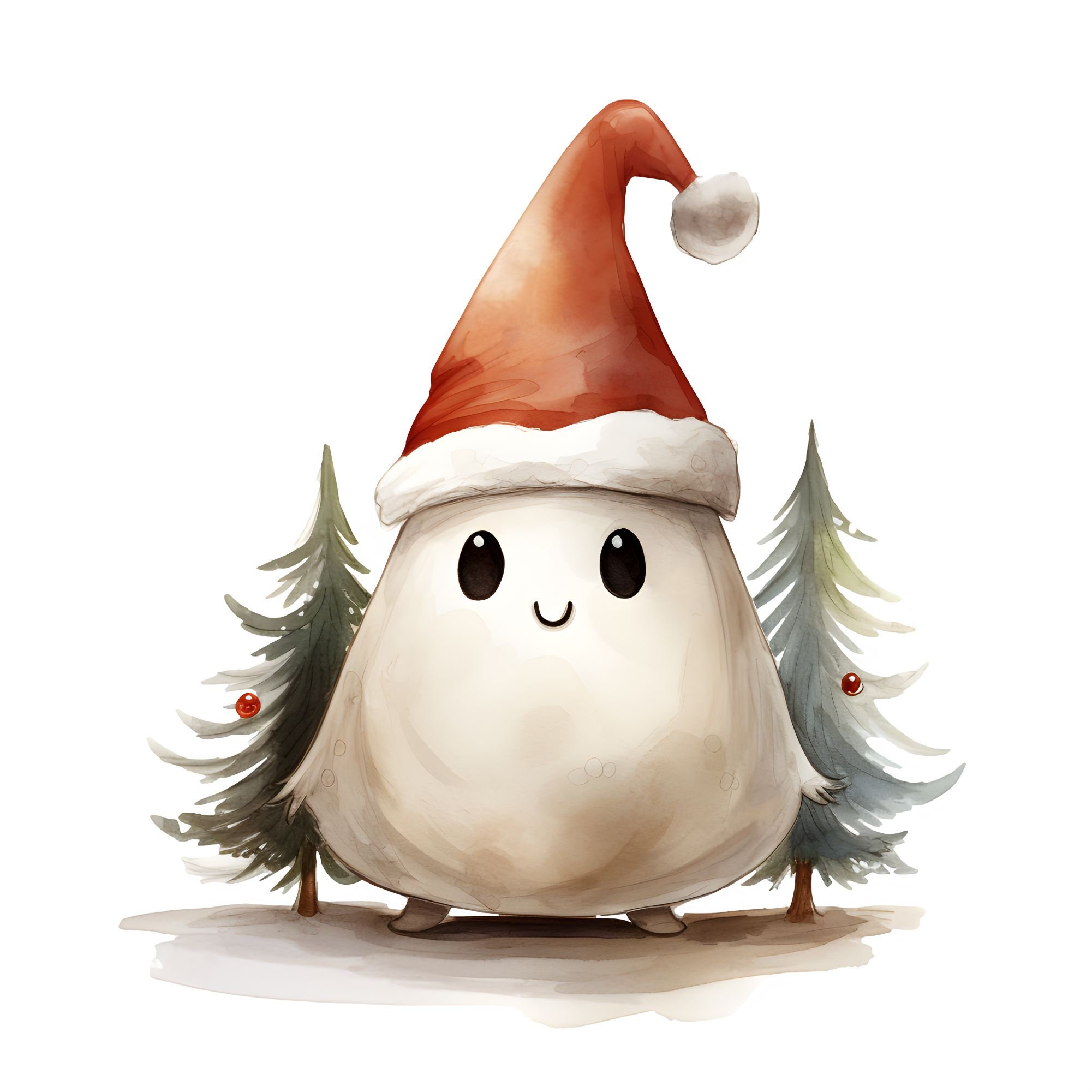 Santa Ghost Clipart Ghost Png Cute Ghost Png Christmas - Etsy