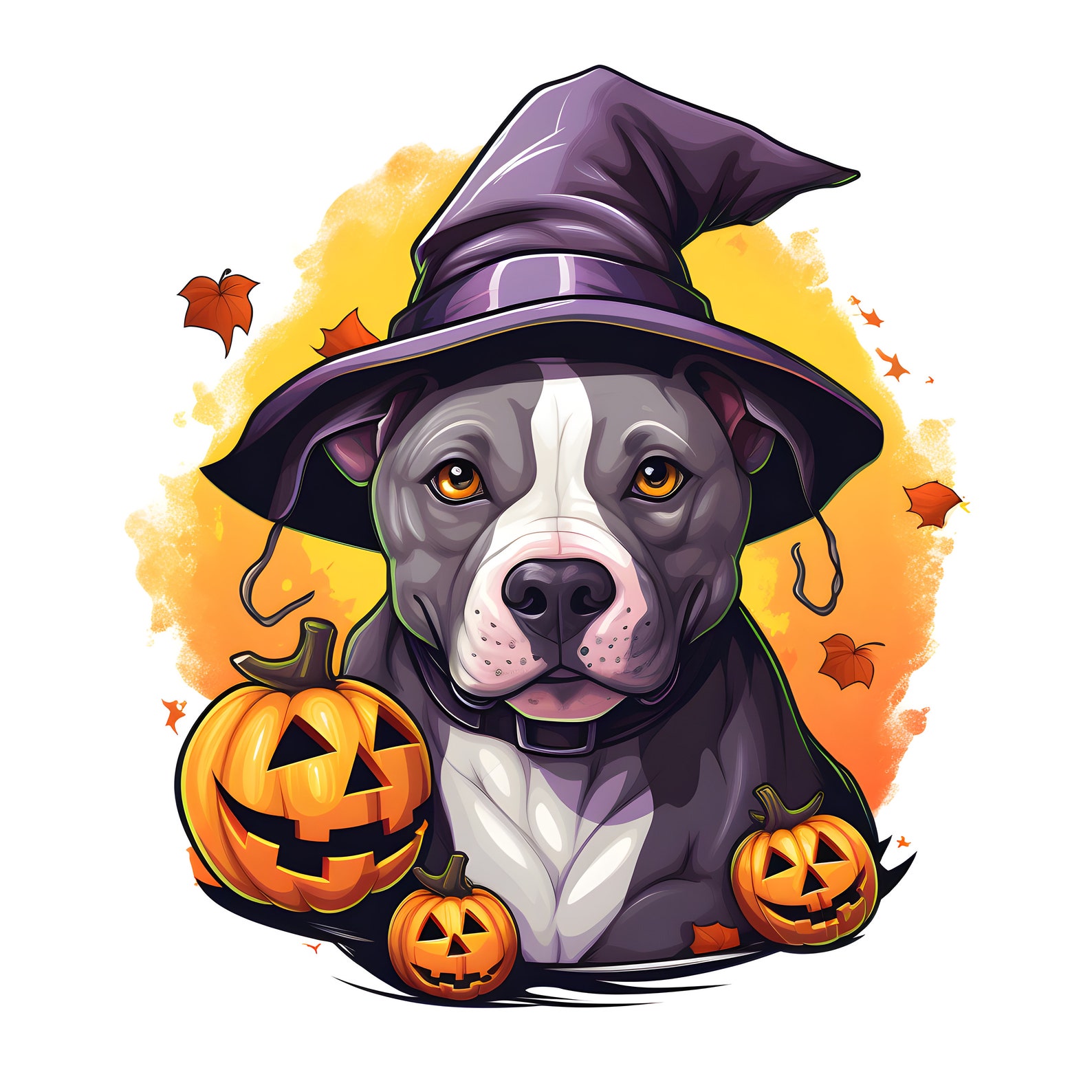 Halloween Pitbull Clipart, 12 Jpgs, Watercolor Halloween, Halloween Dog ...