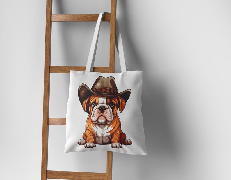 Cowboy Bulldog Clipart: Western Dog PNG, Commercial Use (digital ...
