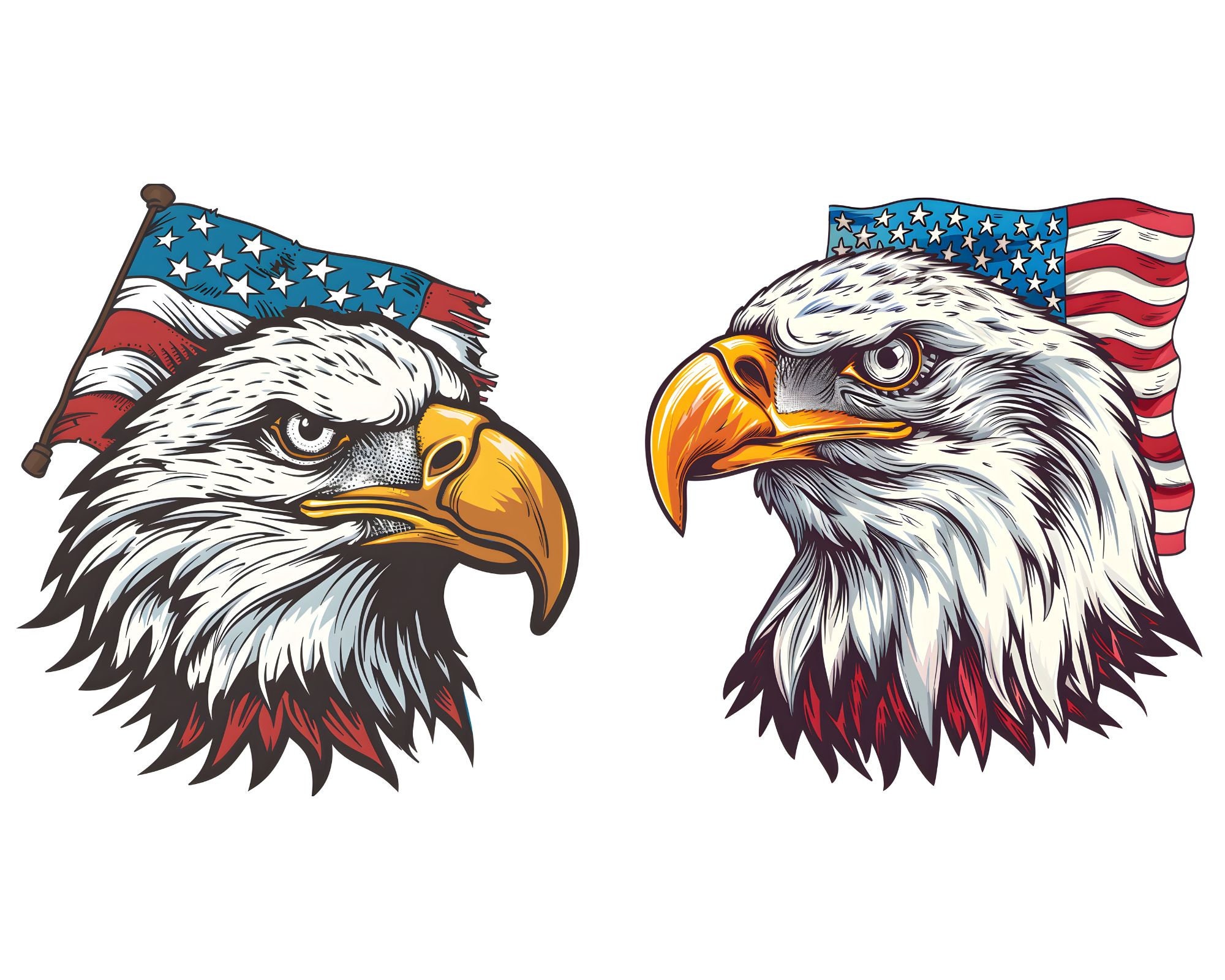 American USA Flag Eagle Clipart, 14 JPG, Patriotic Clip Art, 4th of ...