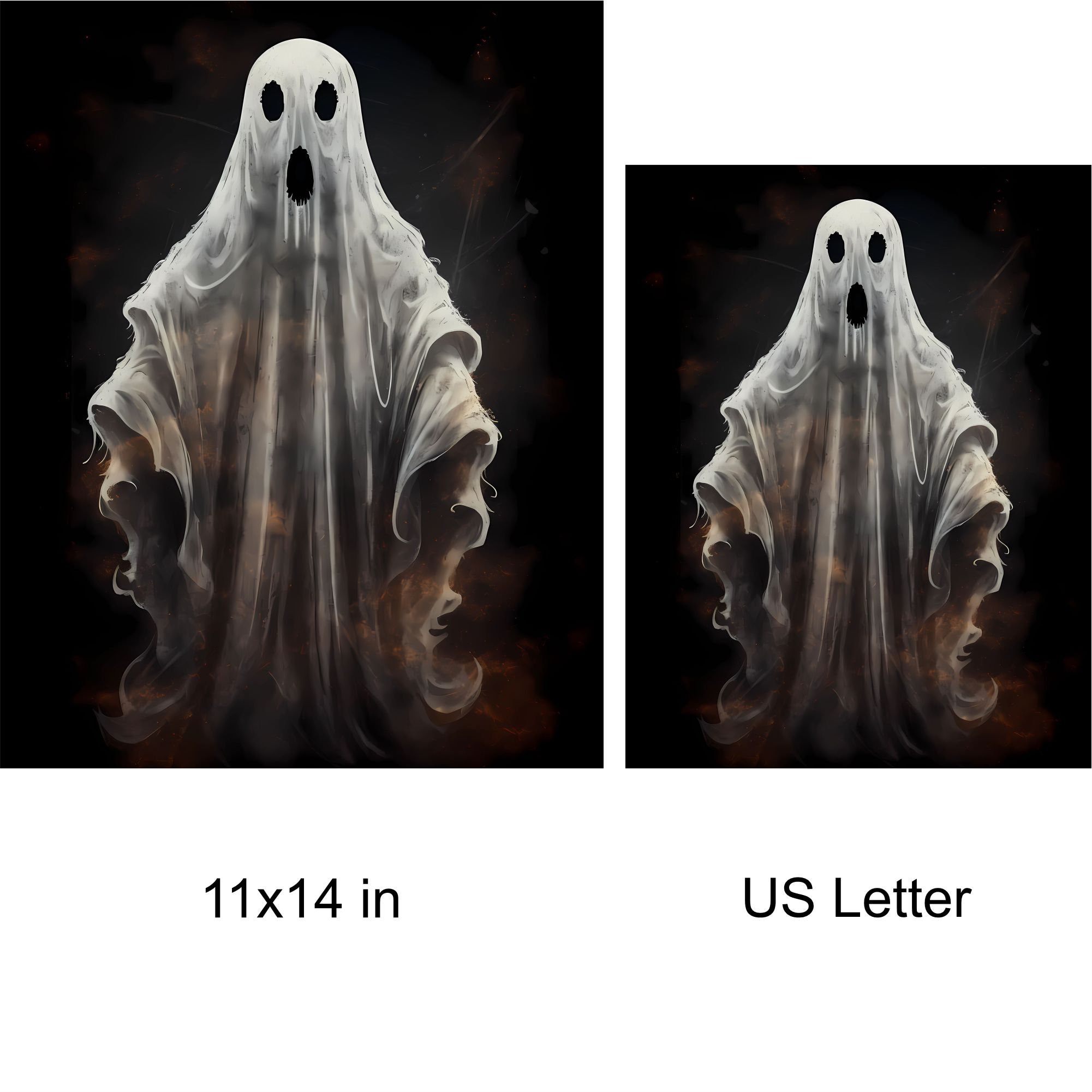 Ghost Wall Art Print Ghost Printable Art Halloween Decor - Etsy