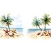 Watercolor Palm Tree Clipart, 14 JPG, Tropical Beach, Summer Beach Art ...