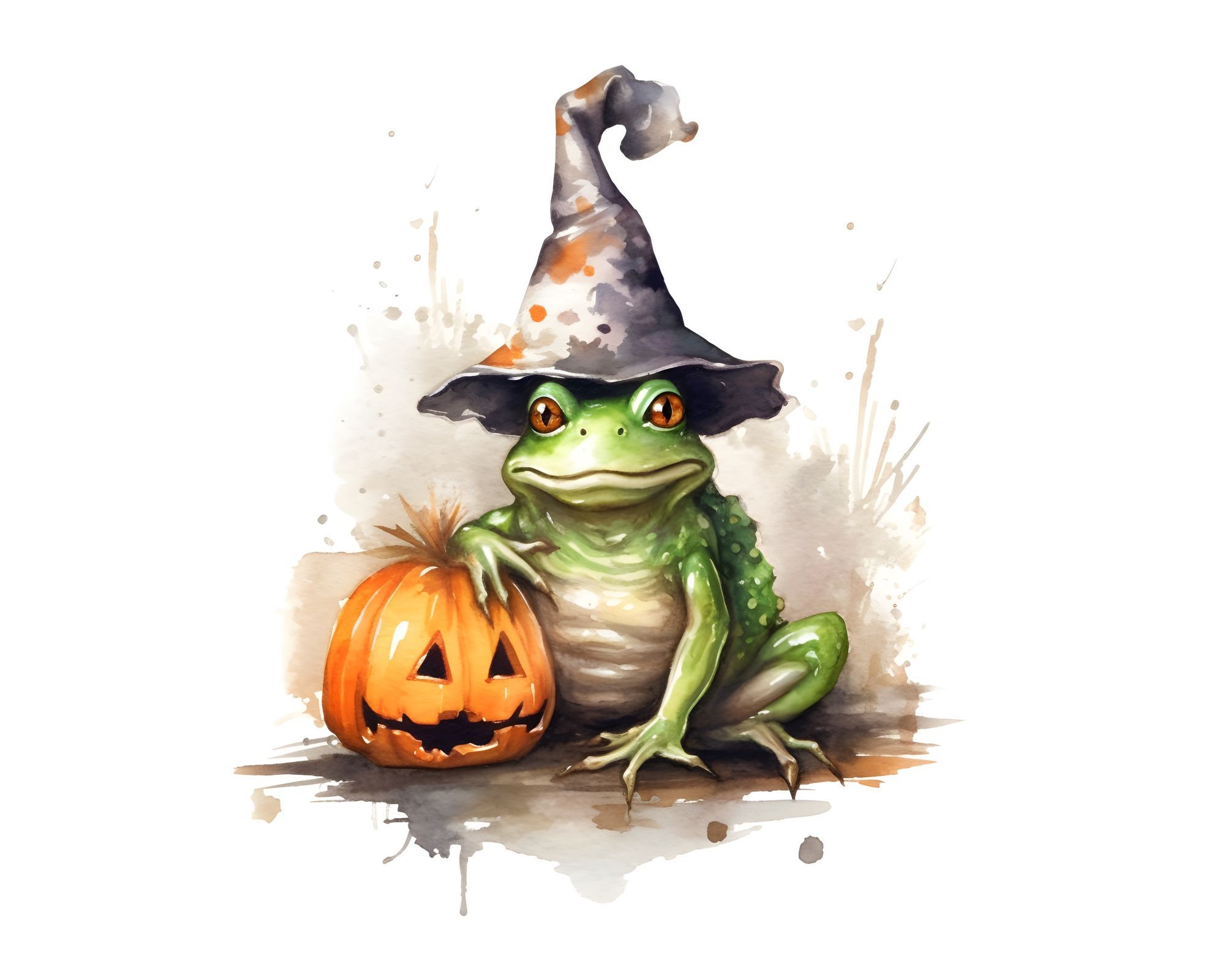 Halloween Frog Clipart, 12 Jpgs, Witch Frog, Card Making, Paper ...