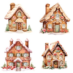 Watercolor Gingerbread House Clipart, PNG, Christmas Clipart, Christmas ...