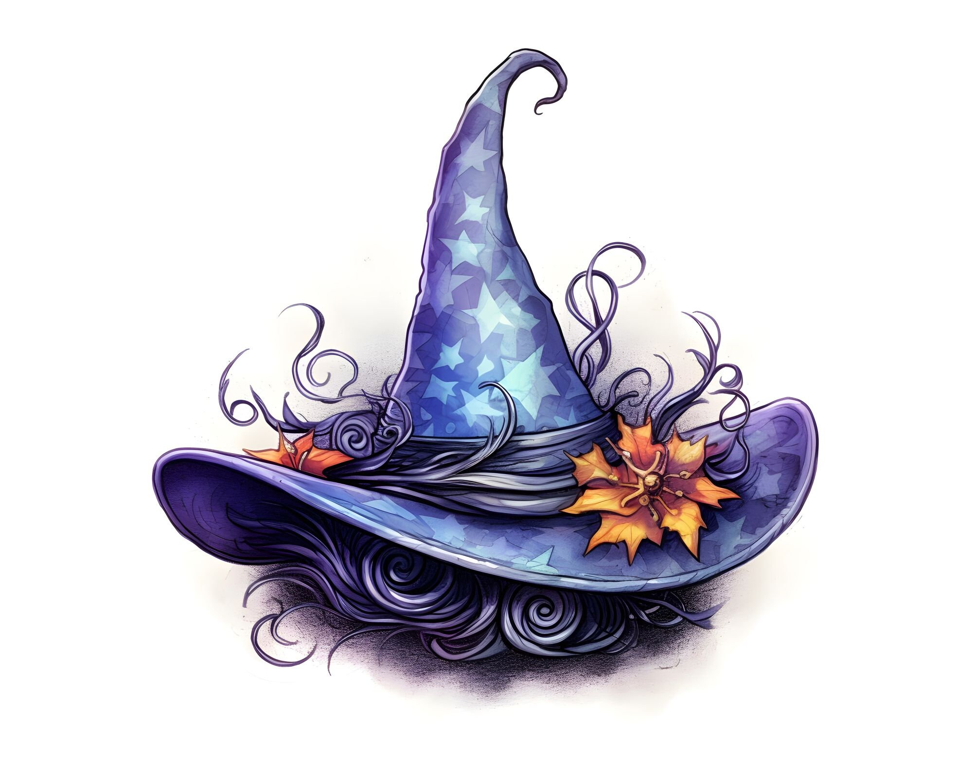 Witch Hat Clipart 12 High-quality Jpgs Witch Hat Watercolor - Etsy