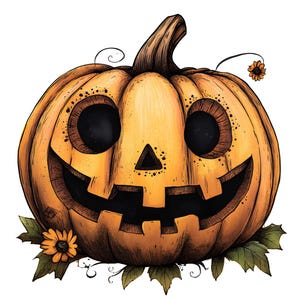 Cute Halloween Pumpkin Clipart, 12 High Quality JPG, Spooky Clip Art ...