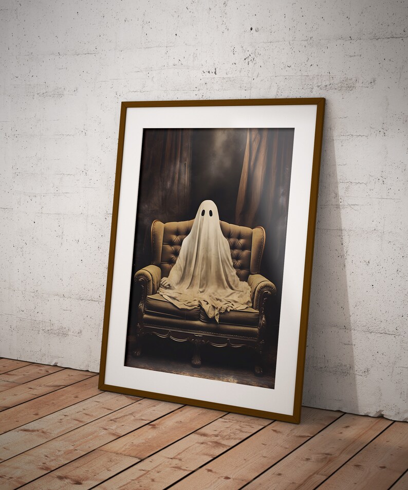 Printable Ghost Art, Vintage Ghost Wall Art, Vintage Halloween Wall ...