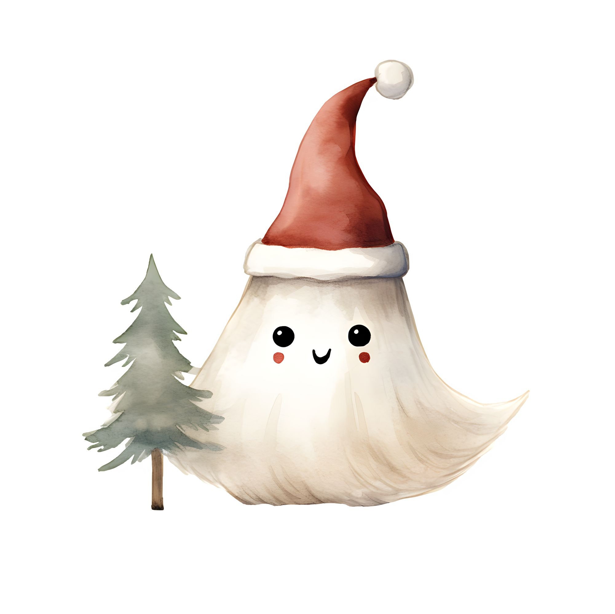 Santa Ghost Clipart Ghost Png Cute Ghost Png Christmas - Etsy