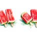 Watermelon Popsicle Clipart: 16 Watercolor Summer PNG Images (digital ...