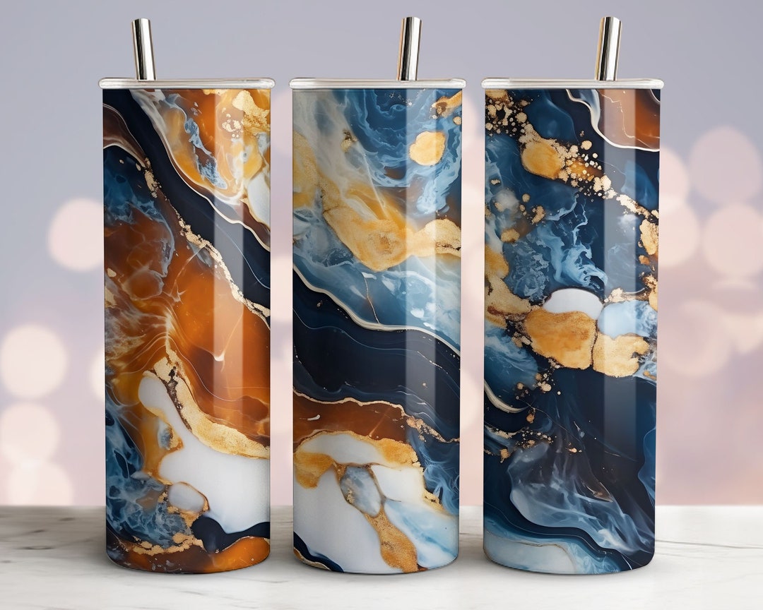 Blue Marble Tumbler Wrap, 20oz Skinny Tumbler, Sublimation PNG for ...