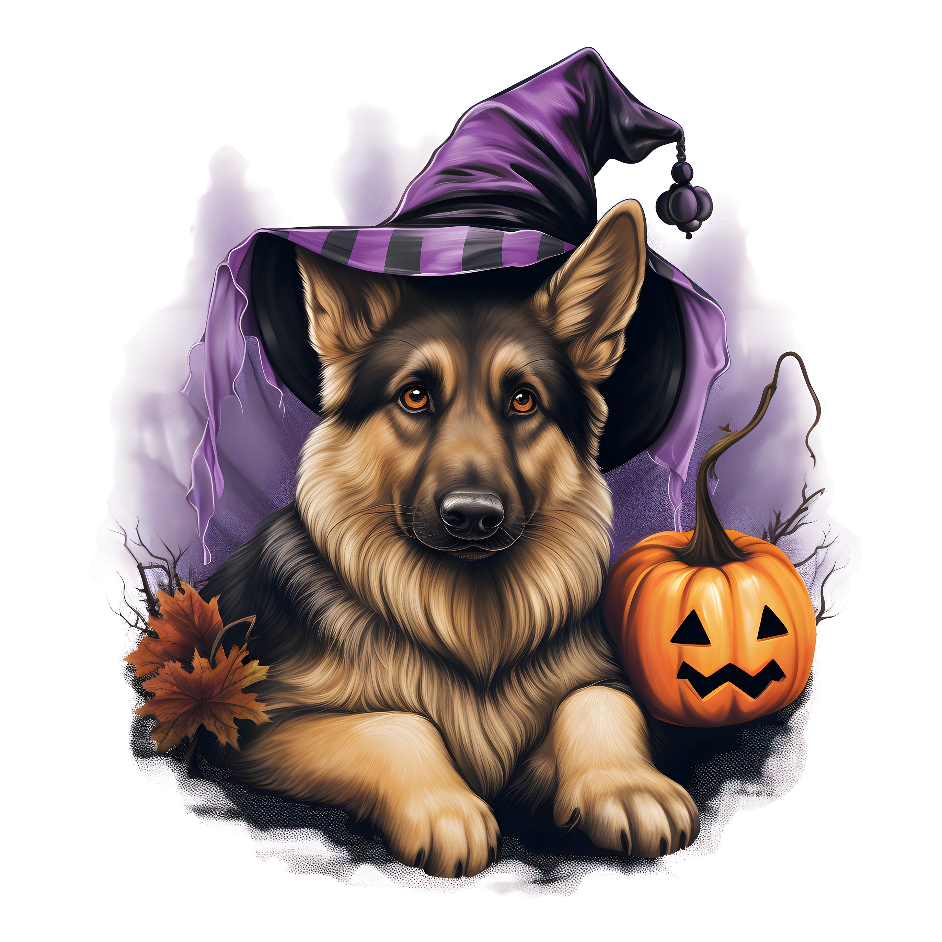 Halloween German Shepherd Clipart, 12 Jpgs, Watercolor Halloween, Cute ...