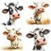 Watercolor Funny Cow Clipart: 24 Whimsical Jpgs (digital Download) - Etsy