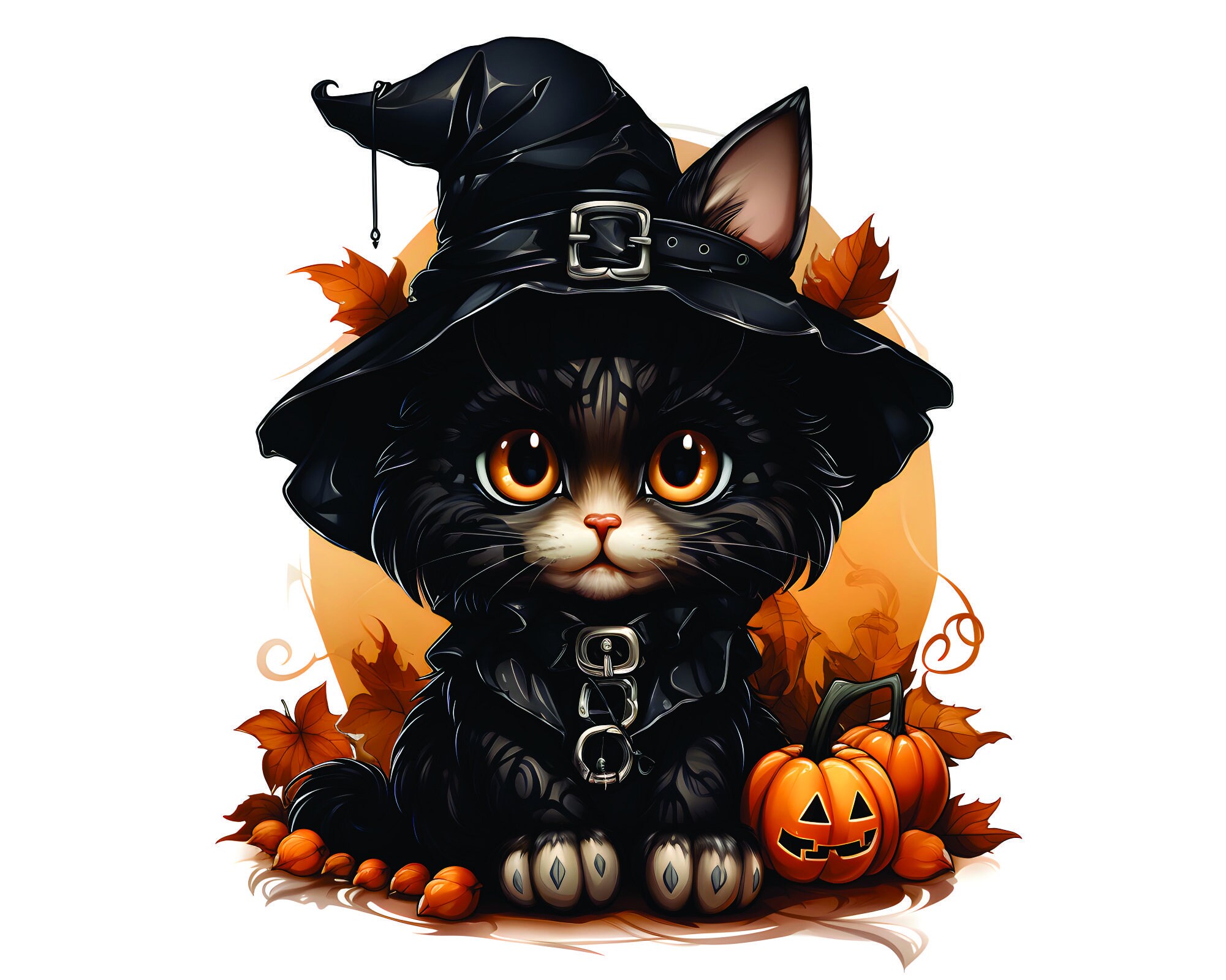 Cute Halloween Cat Clipart 12 Jpgs Halloween Clipart - Etsy
