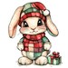 Cute Christmas Bunny Clipart, 14 JPG, Whimsical Xmas Clip Art, Paper ...
