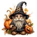 Watercolor Halloween Gnome Clipart, 16 JPG, Witch Gnome, Watercolor ...