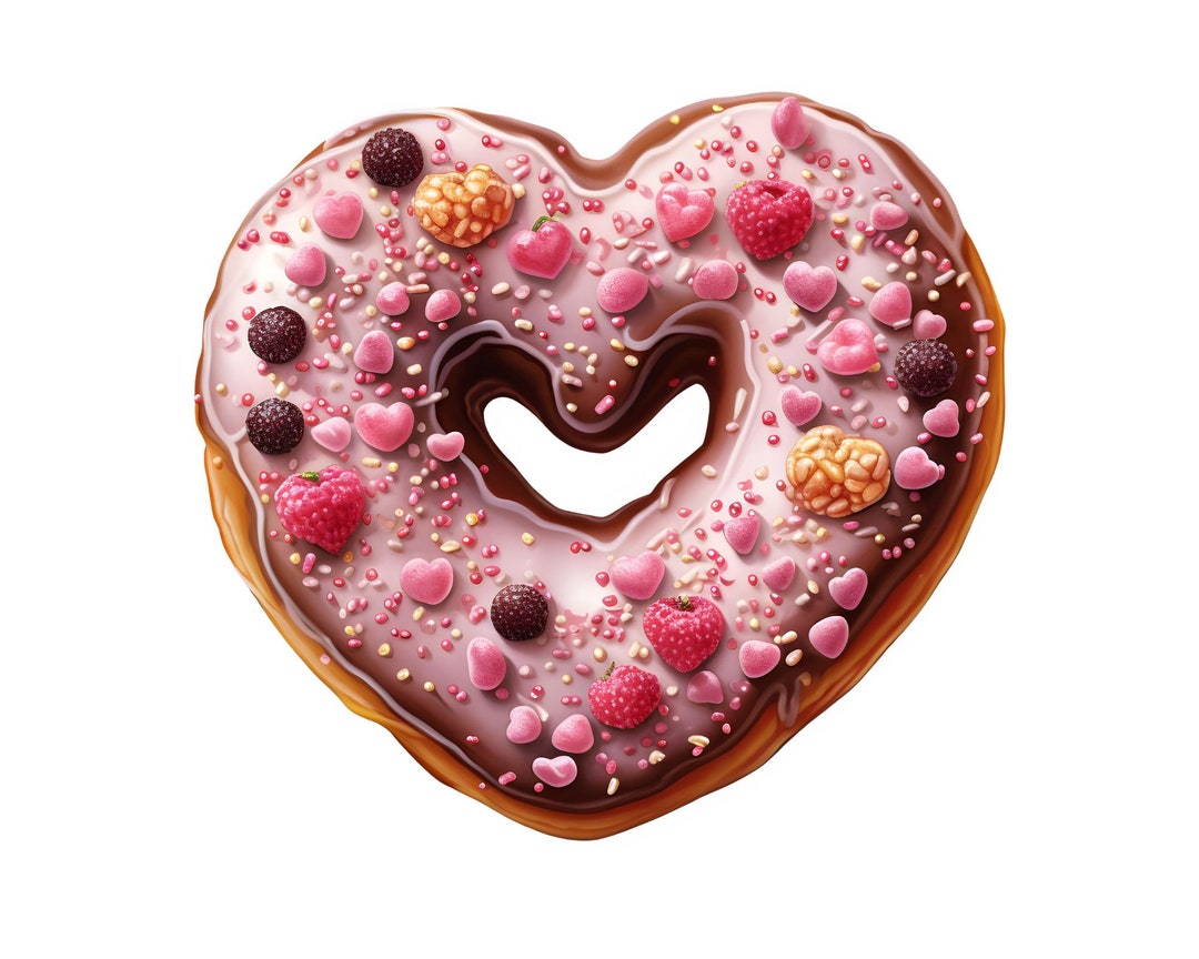 Donut Valentine Clipart, Valentines Day, Donut PNG, Sweet Valentine ...