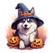 Halloween Siberian Husky Clipart 12 Jpgs Watercolor - Etsy
