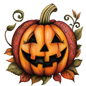 Cute Halloween Pumpkin Clipart, 12 High Quality JPG, Spooky Clip Art ...