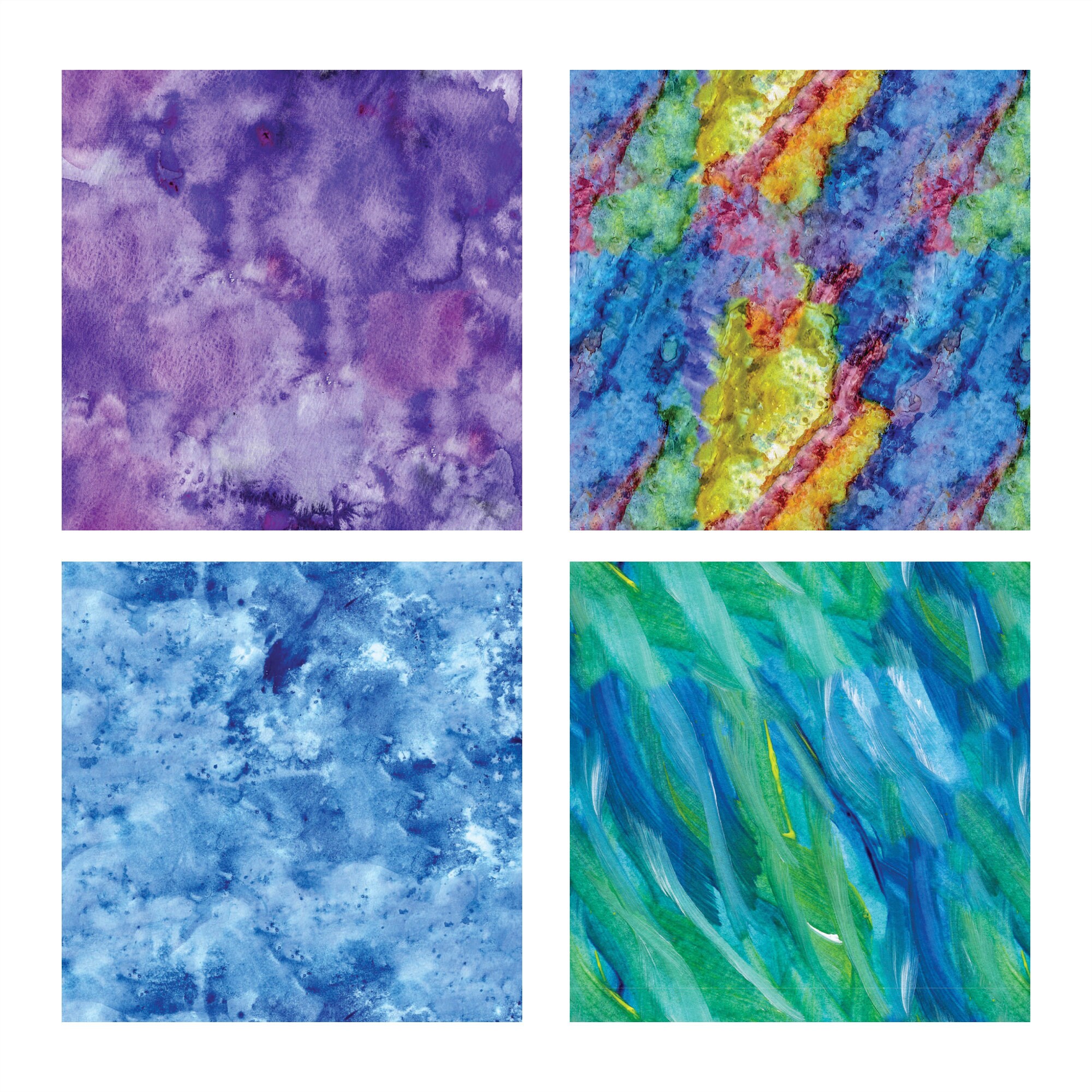 Watercolor Digital Paper, Watercolor Colorful Textures, Watercolor ...