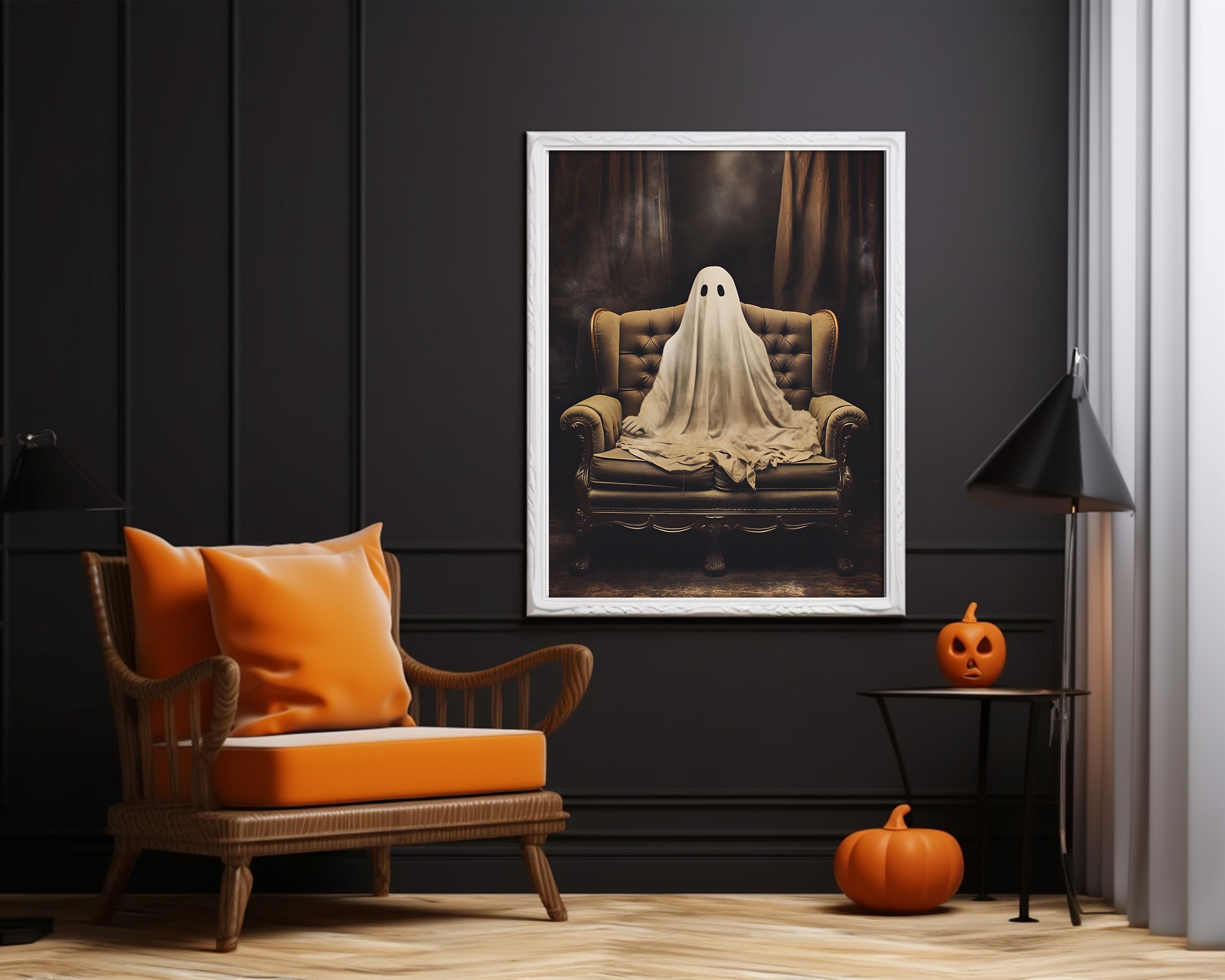 Printable Ghost Art, Vintage Ghost Wall Art, Vintage Halloween Wall ...