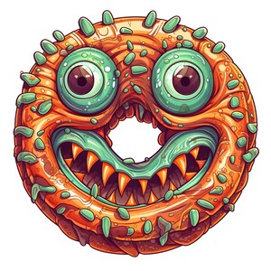 Monster Halloween Donut, 12 High-quality Jpgs, Spooky Donut, Halloween ...