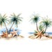Watercolor Palm Tree Clipart, 14 JPG, Tropical Beach, Summer Beach Art ...