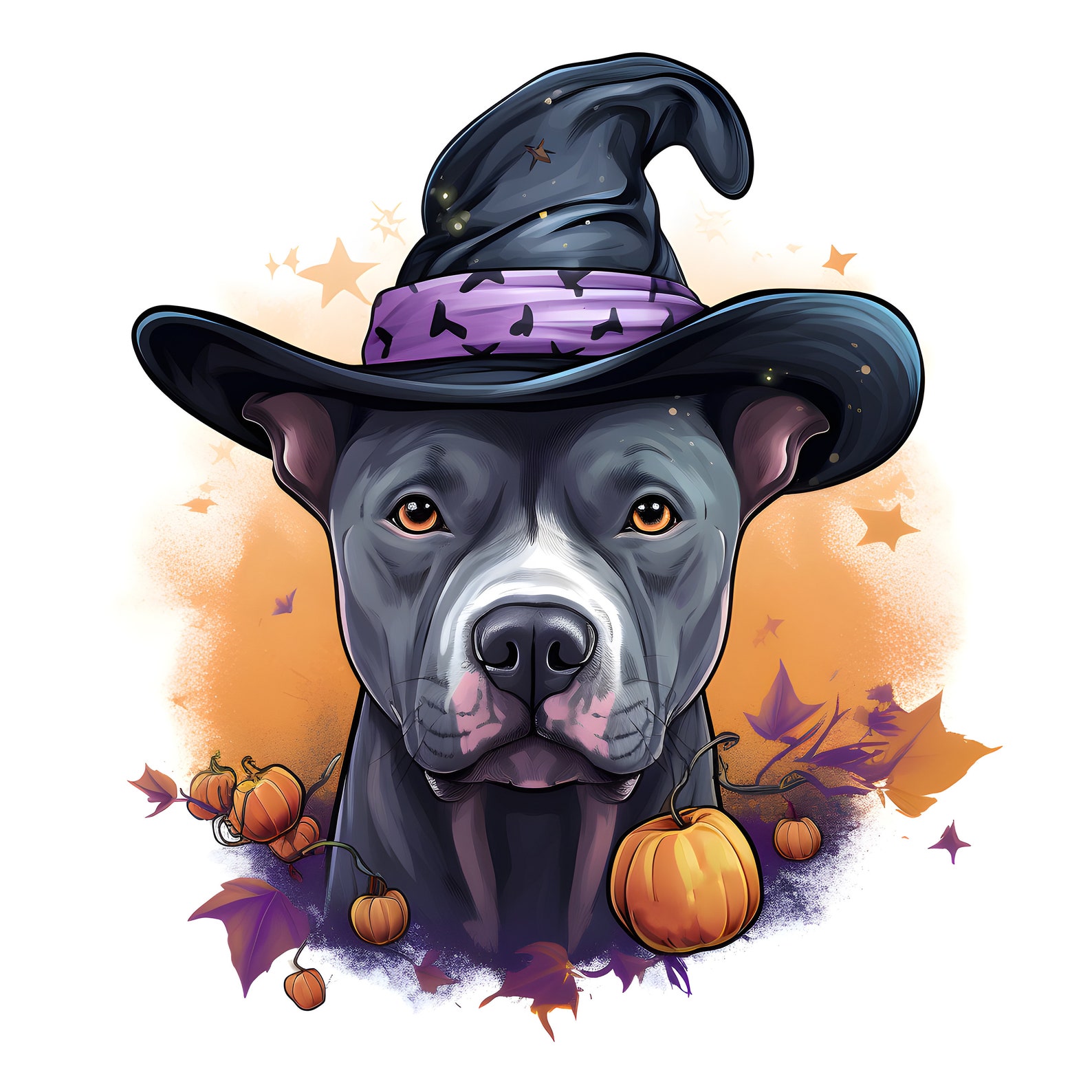 Halloween Pitbull Clipart, 12 Jpgs, Watercolor Halloween, Halloween Dog ...