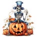 Halloween Skeleton and Pumpkin Clipart, 16 Jpgs, Watercolor Halloween ...