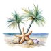 Watercolor Palm Tree Clipart, 14 JPG, Tropical Beach, Summer Beach Art ...