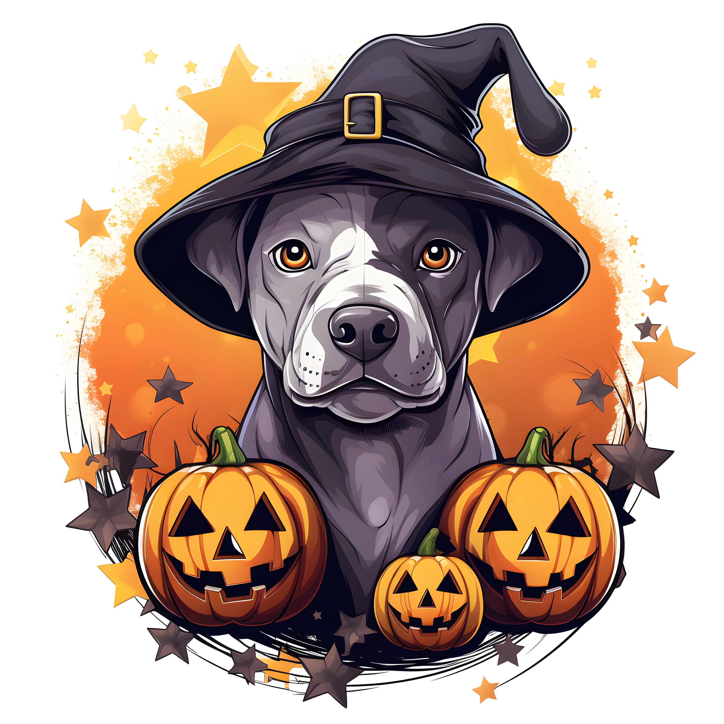 Halloween Pitbull Clipart, 12 Jpgs, Watercolor Halloween, Halloween Dog ...