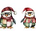 Christmas Penguin Clipart, 14 JPG, Whimsical Xmas Clip Art, Paper ...