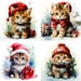 Christmas Cats Digital Paper, Printable Christmas Wall Art, Watercolor ...