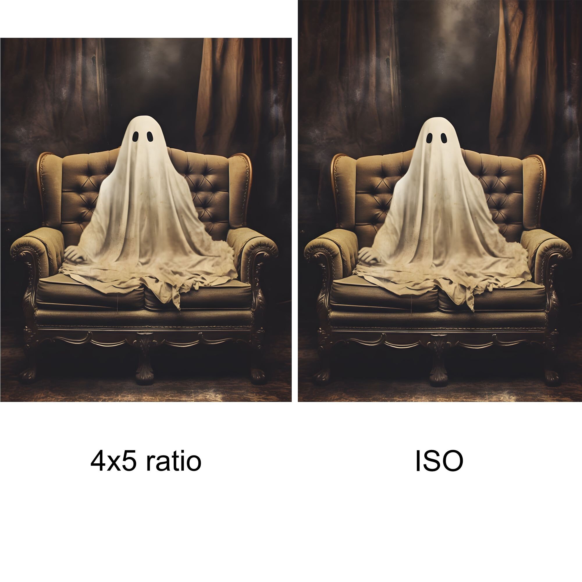 Printable Ghost Art, Vintage Ghost Wall Art, Vintage Halloween Wall ...