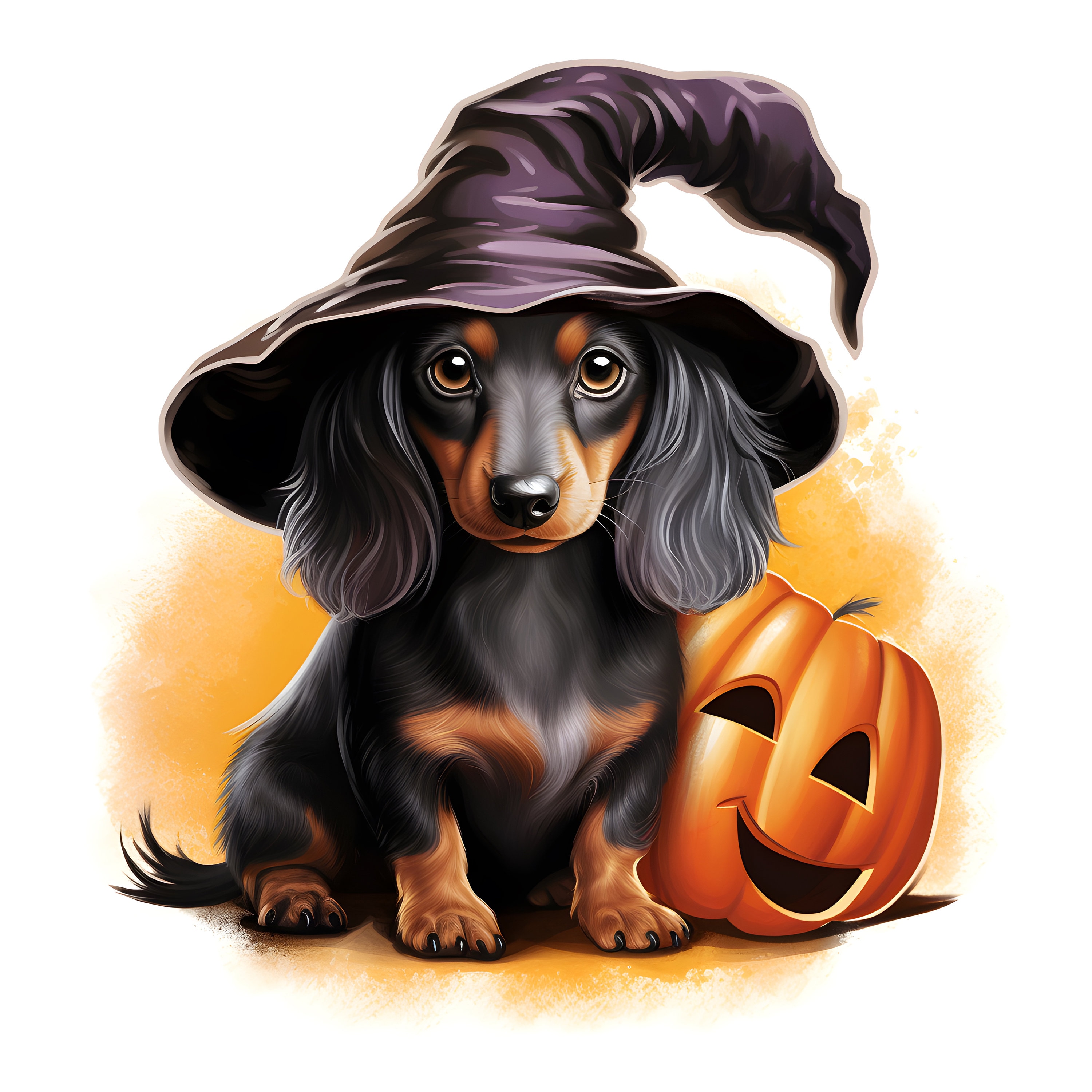 Halloween Dachshund Clipart, 12 Jpgs, Watercolor Halloween, Halloween ...
