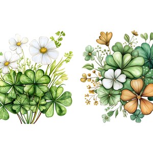 St. Patrick's Day Watercolor Clipart: Lucky Clover Floral (16 JPG ...