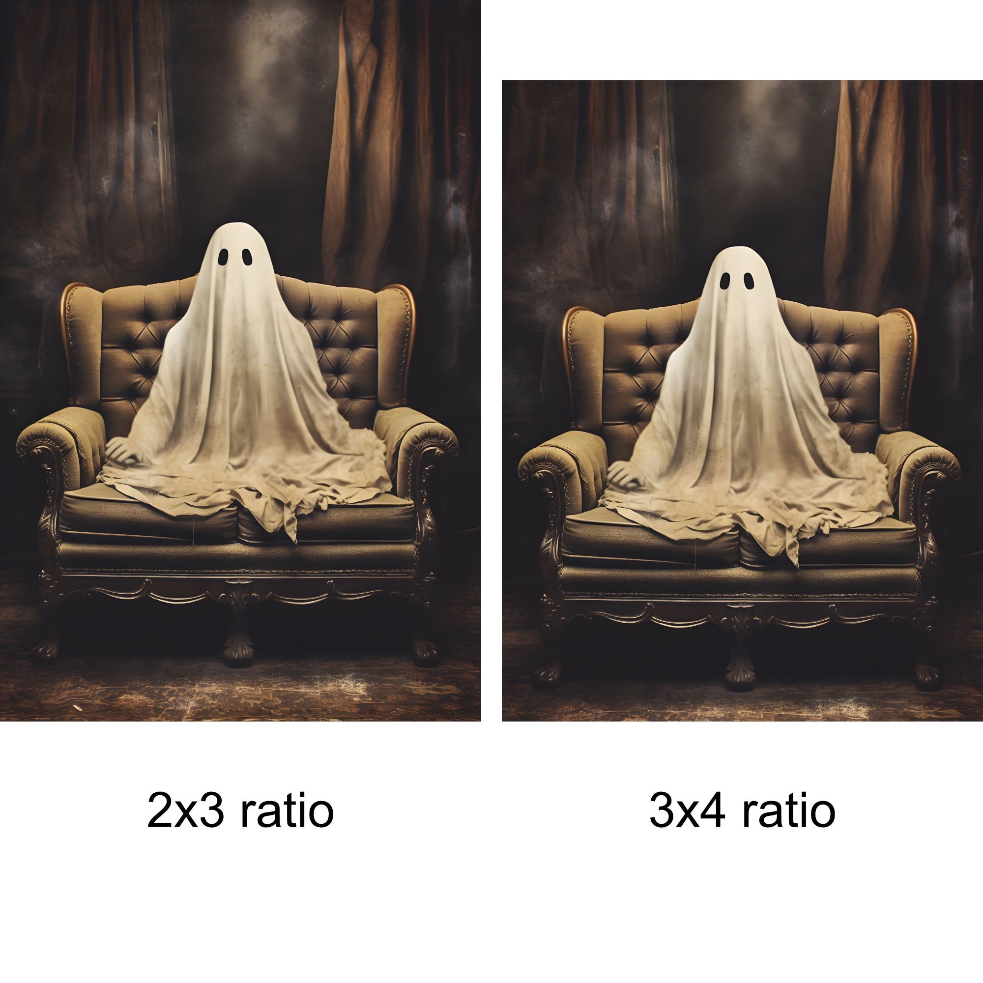 Printable Ghost Art, Vintage Ghost Wall Art, Vintage Halloween Wall ...