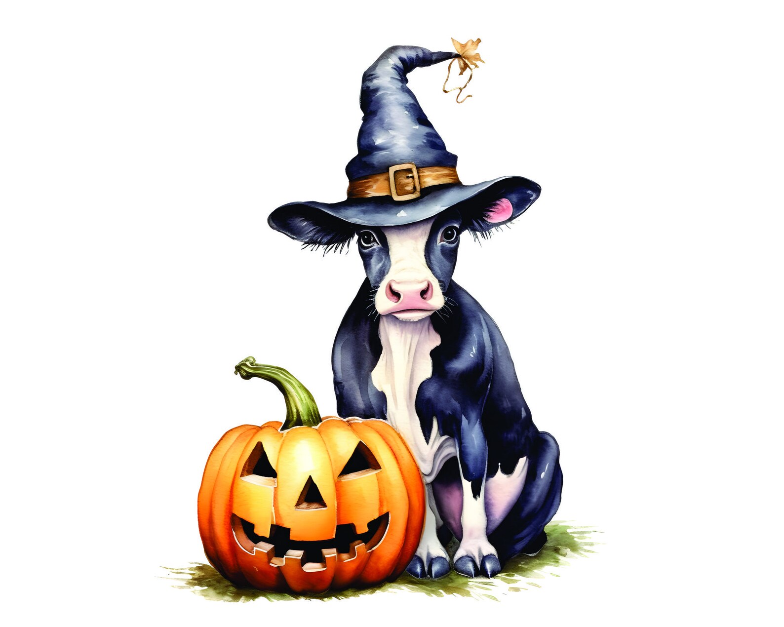 Halloween Cow Clipart 16 Jpgs Watercolor Cow Halloween - Etsy