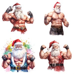 Santa Claus Clipart, Bodybuilder Santa, Christmas Clipart, Santa Claus ...