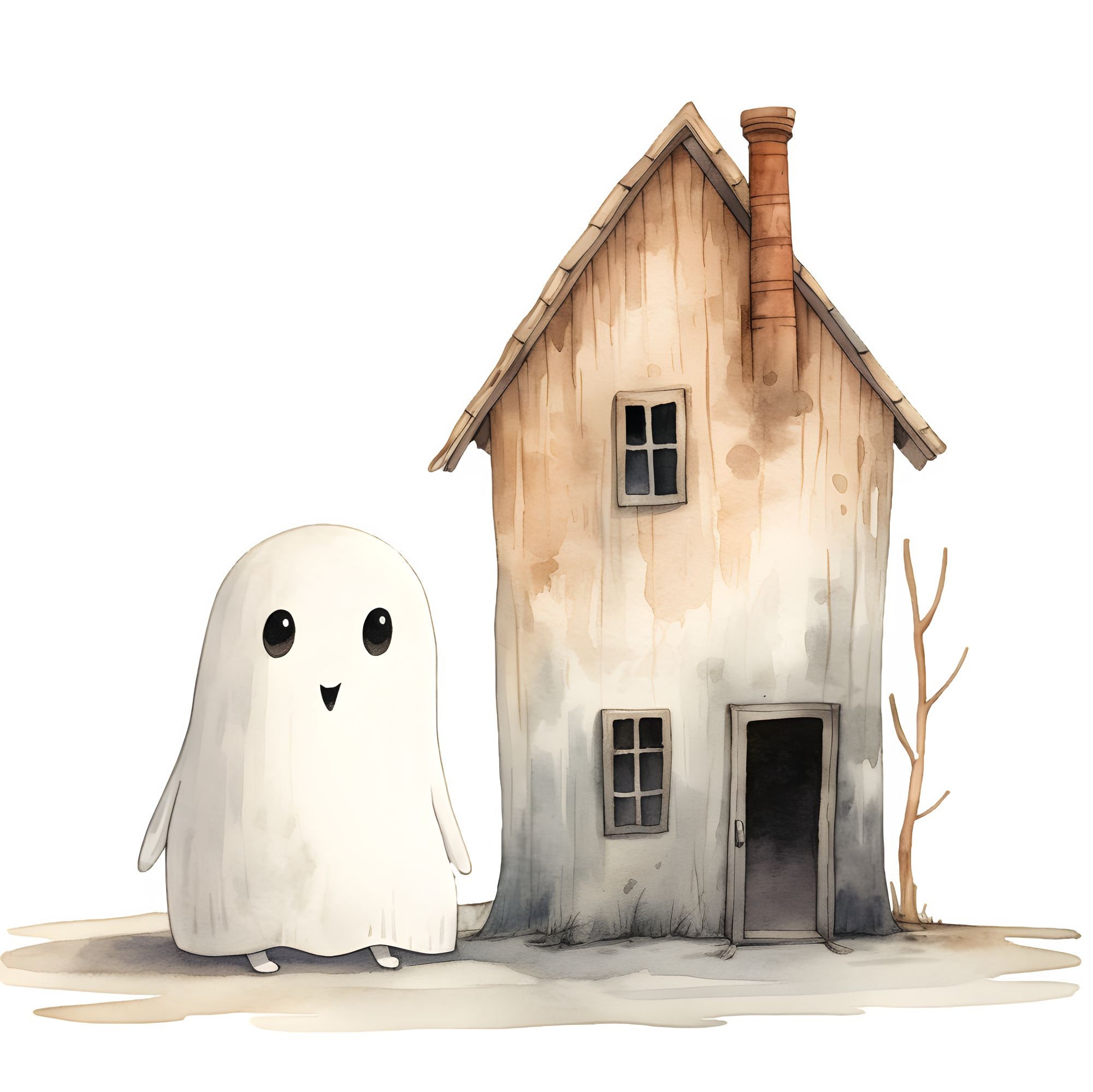 Ghost Clipart, Ghost House, Abandoned House, Ghost PNG, Halloween ...