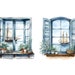 Watercolor Nautical Clipart: Sailing Boat Window View (20 PNG Digital ...