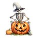 Halloween Skeleton and Pumpkin Clipart, 16 Jpgs, Watercolor Halloween ...