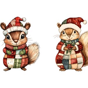 Christmas Squirrel Clipart, 14 JPG, Whimsical Xmas Clip Art, Paper ...