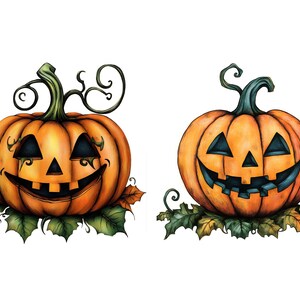 Cute Halloween Pumpkin Clipart, 12 High Quality JPG, Spooky Clip Art ...