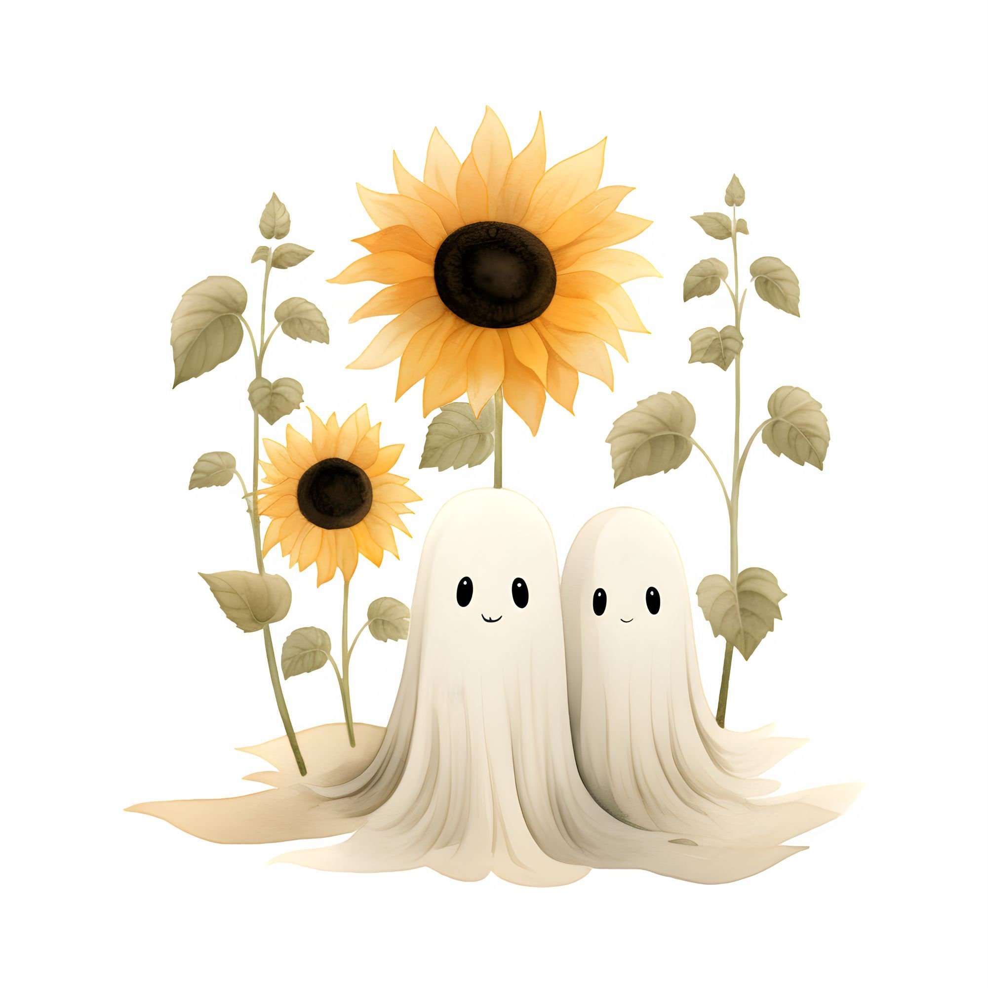 Sunflower Ghost Clipart Ghost Png Halloween Clipart - Etsy