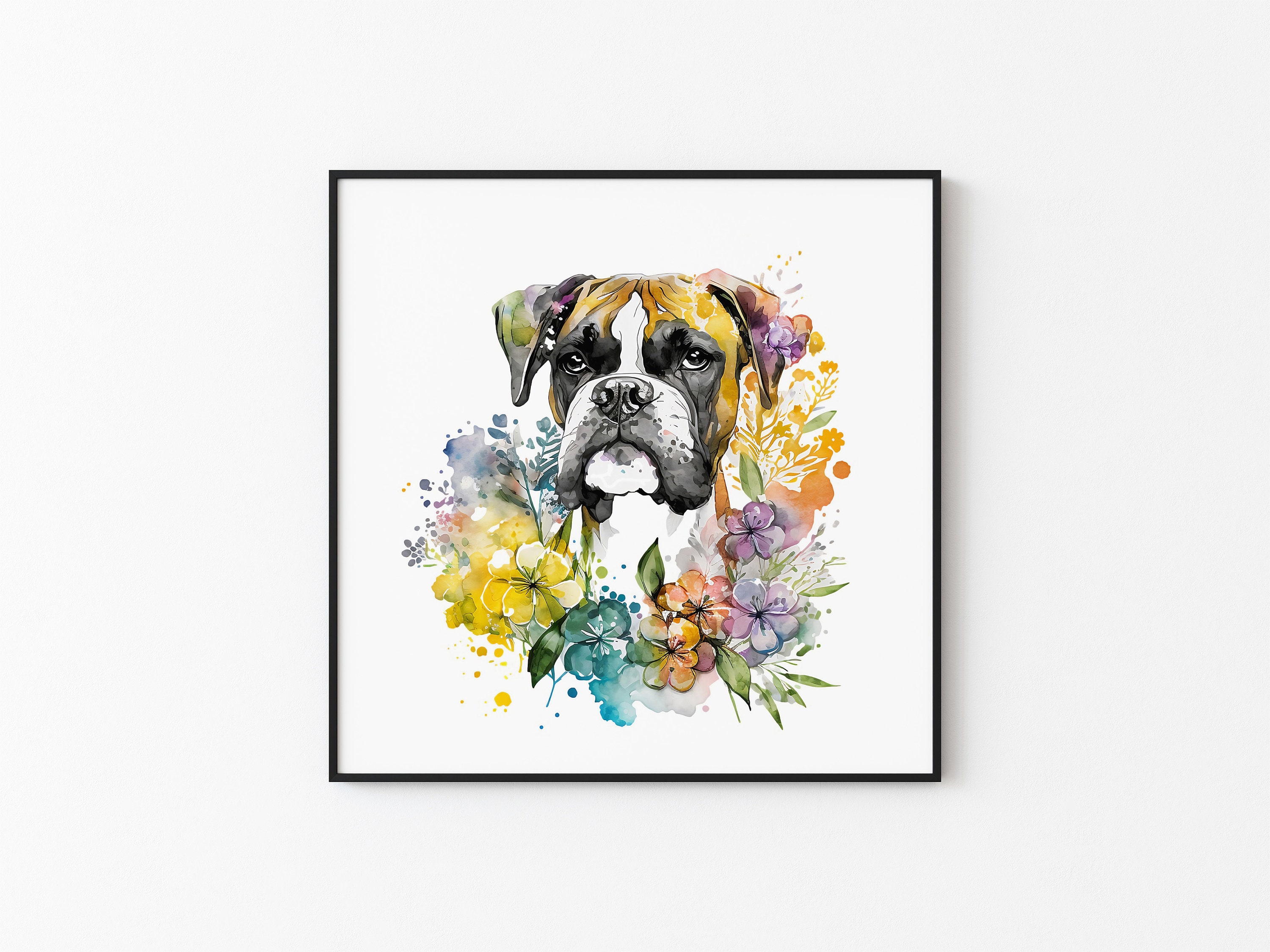 Set of 12 Boxer Clipart Spring Boxer Dog With Flowers - Etsy