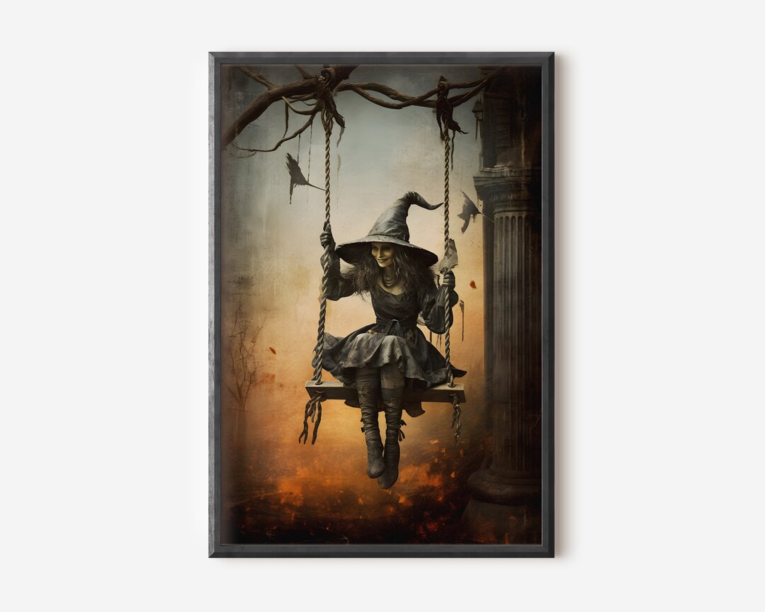 Witch Wall Art Print, Halloween Witch Wall Art, Halloween Witch Print ...