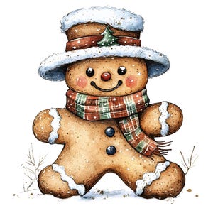 Christmas Gingerbread Man Clipart Bundle, 60 JPG, Xmas Clip Art, Card ...