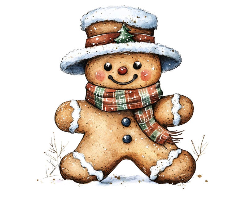 Christmas Gingerbread Man Clipart Bundle: 60 Xmas Jpgs (digital ...