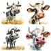Watercolor Funny Cow Clipart: 24 Whimsical Jpgs (digital Download) - Etsy